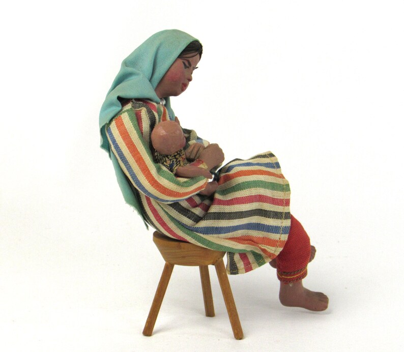 Mother and Child Figure Vintage Cultural Mother Sitting on a - Etsy