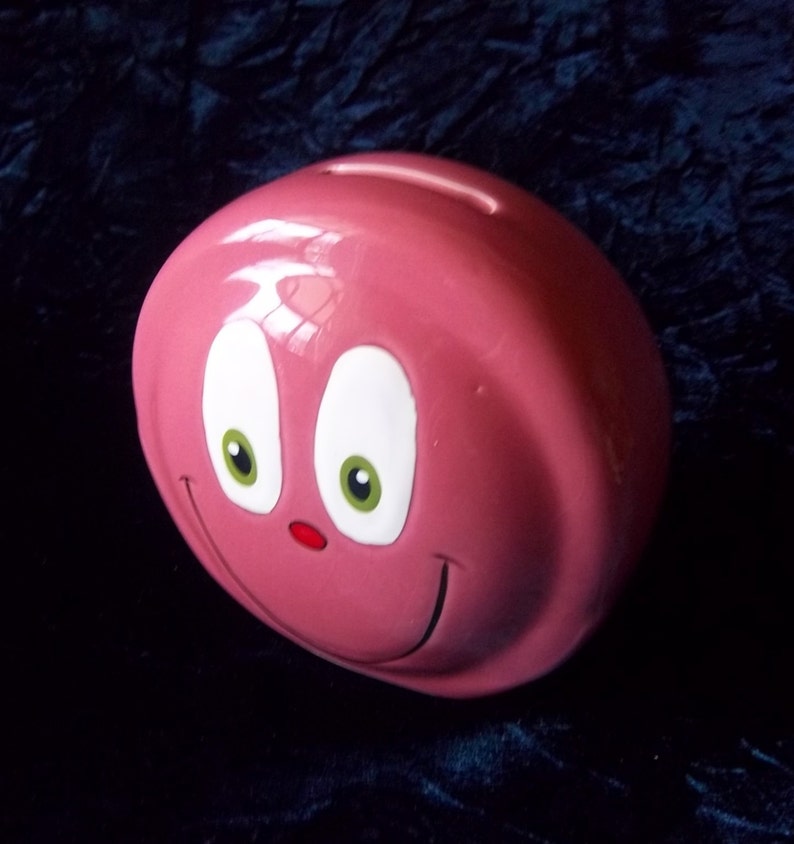 Retro Pink Smiley Face Bank With Stopper Vintage Happy Home - Etsy