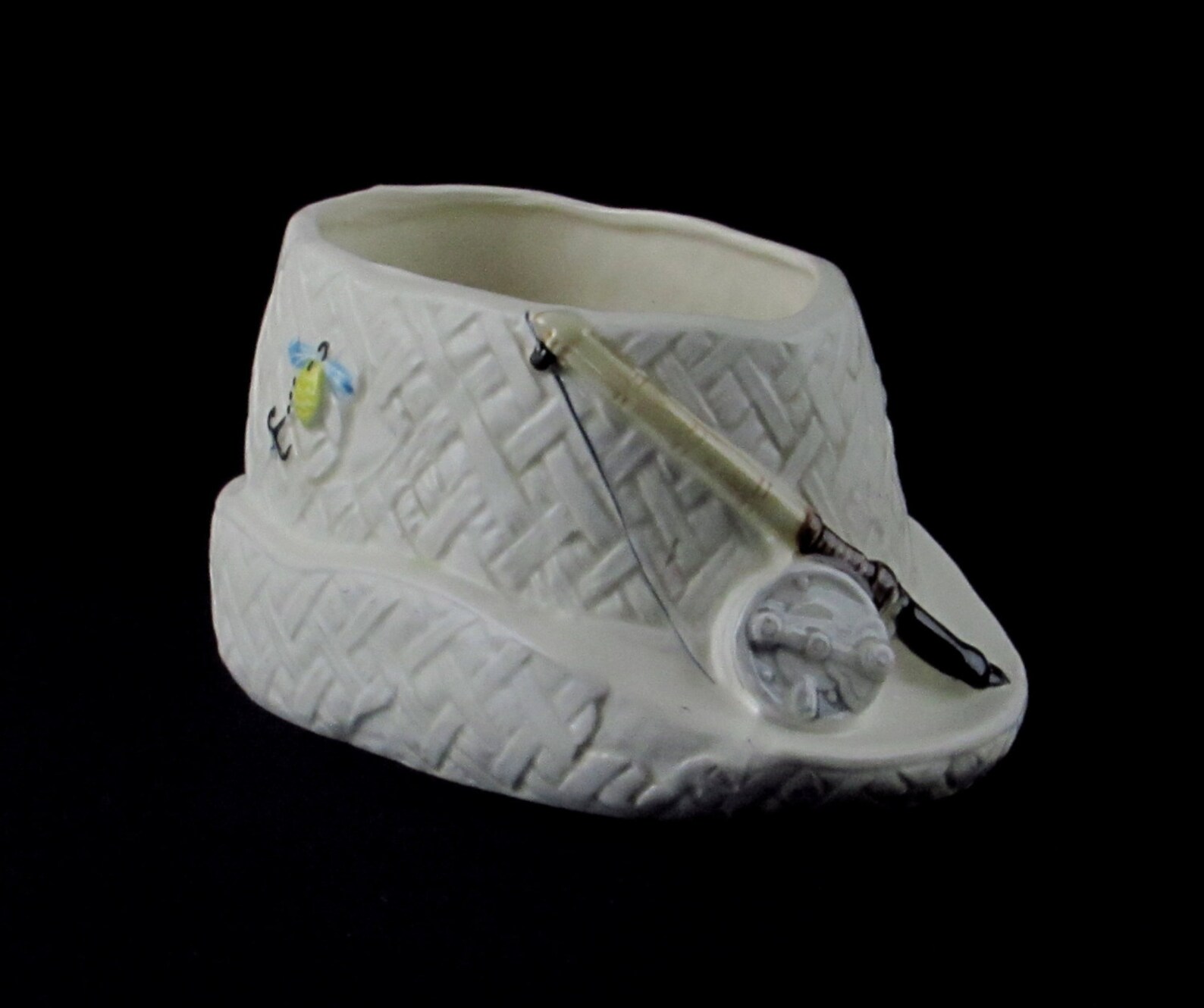 Fishing Hat Planter Old Fashioned Straw Hat With Lure and - Etsy