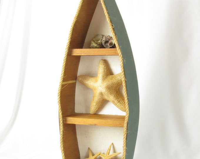 Freestanding or Wall Hanging Boat Shaped Shelving Unit - Display Hutch ...