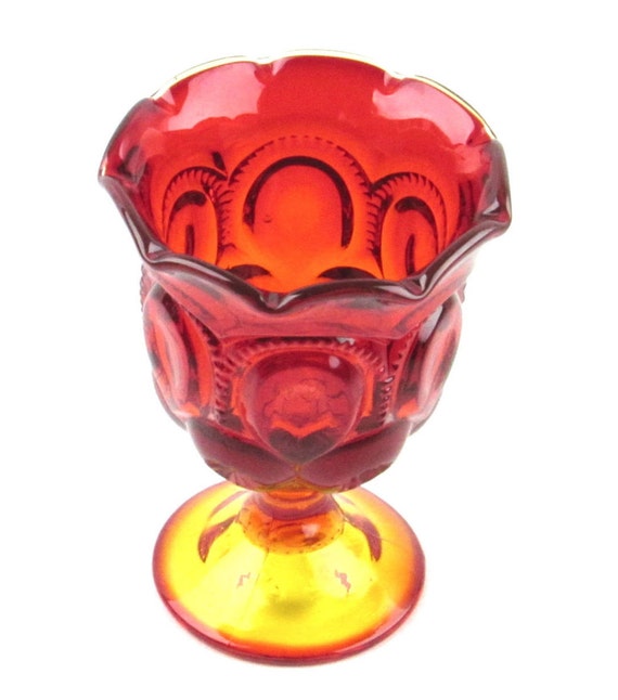 Lovely Amberina Colored Glass Container Vintage Tangerine | Etsy