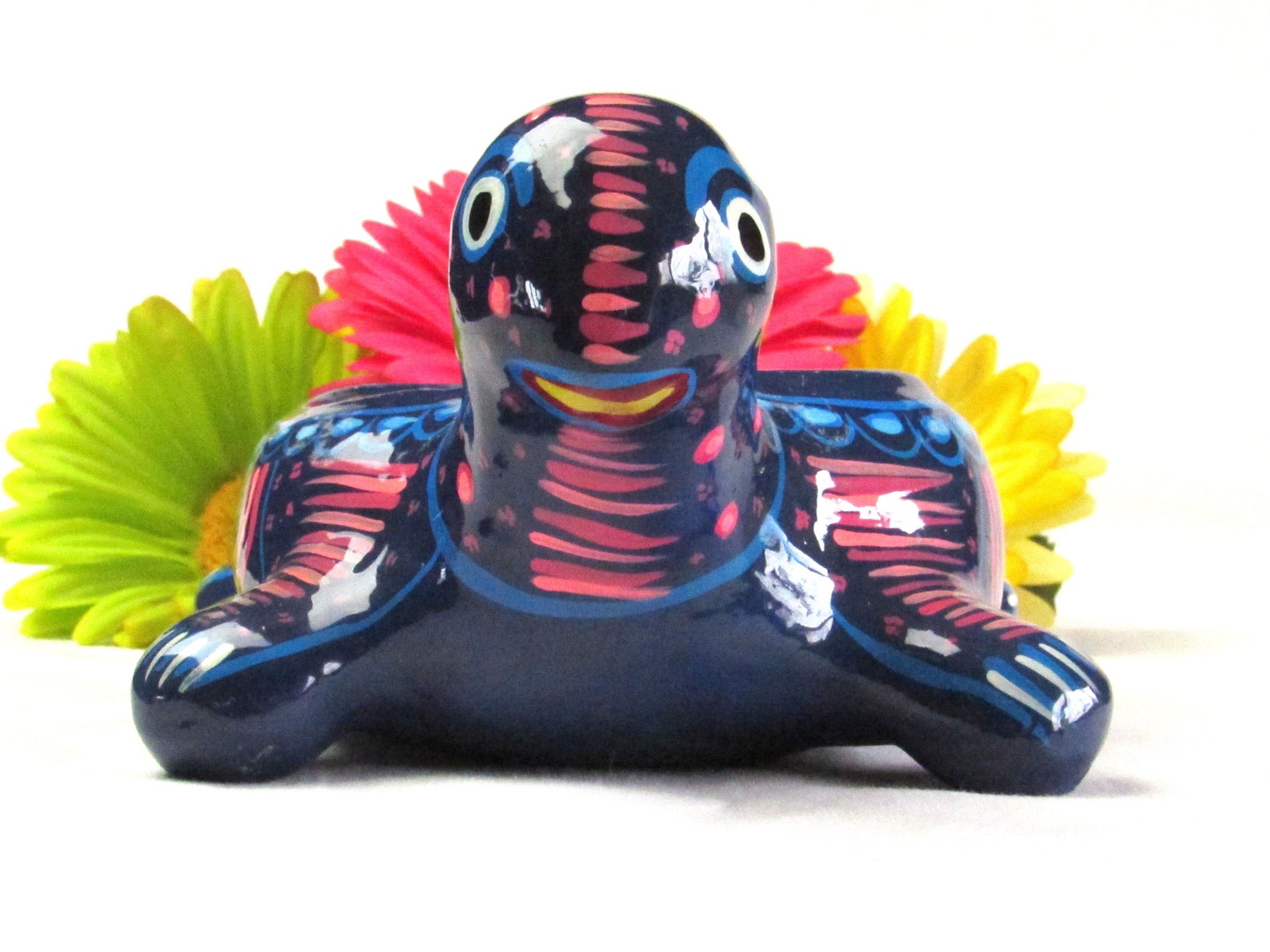 Vintage Turtle Planter Cobalt Blue Ceramic Pot Container - Etsy