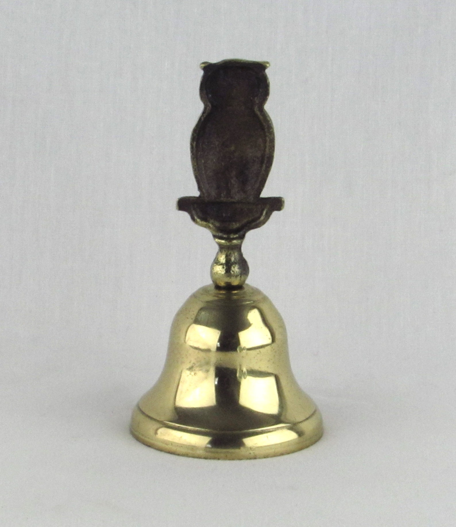 Vintage Owl Bell Solid Brass Made in England Mid Century - Etsy