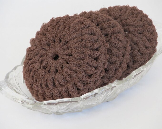 Dish Scrubbies Made of Dark Brown Nylon Net for Your Kitchen and Bath ...
