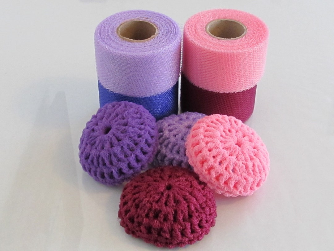 Dish Scrubbie Net - Dark Purple, Pansy, Paris Pink, Wine - 2" Spools ...