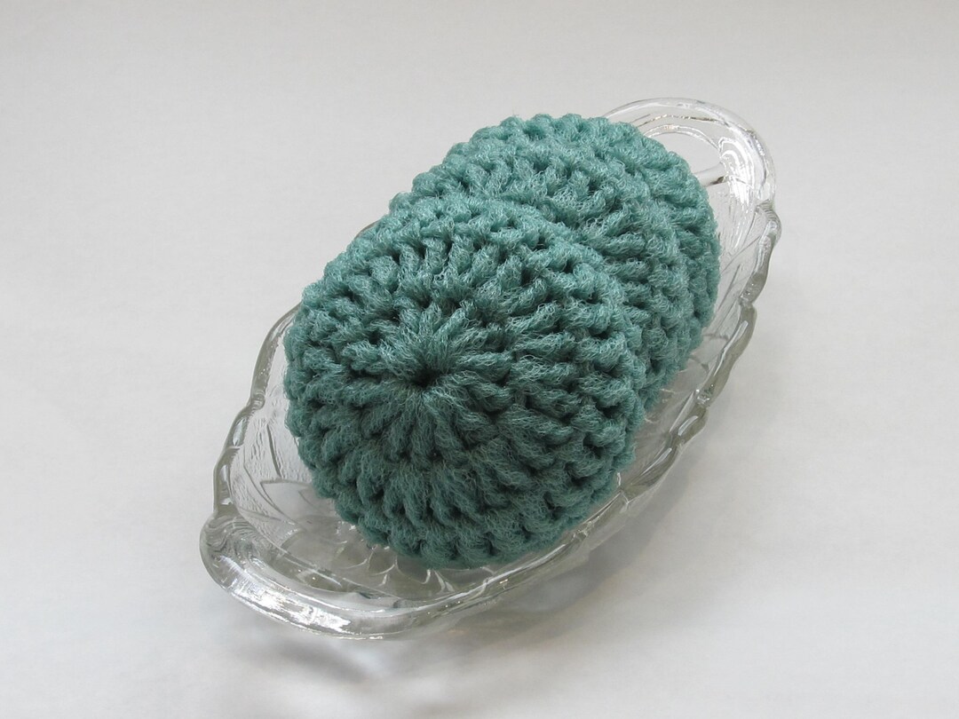 Sage Green Dish Scrubbies Crocheted of Nylon Net - Etsy
