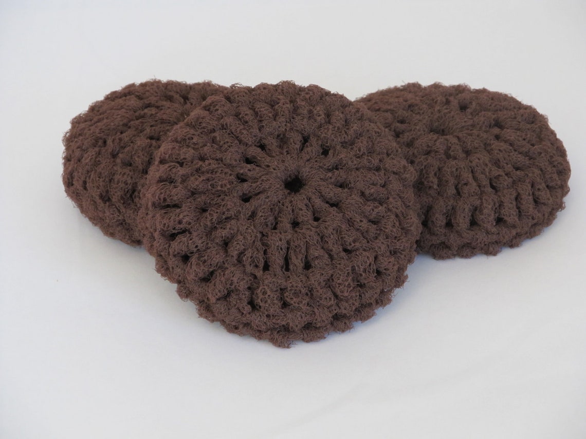 Dish Scrubbies Made of Dark Brown Nylon Net for Your Kitchen - Etsy