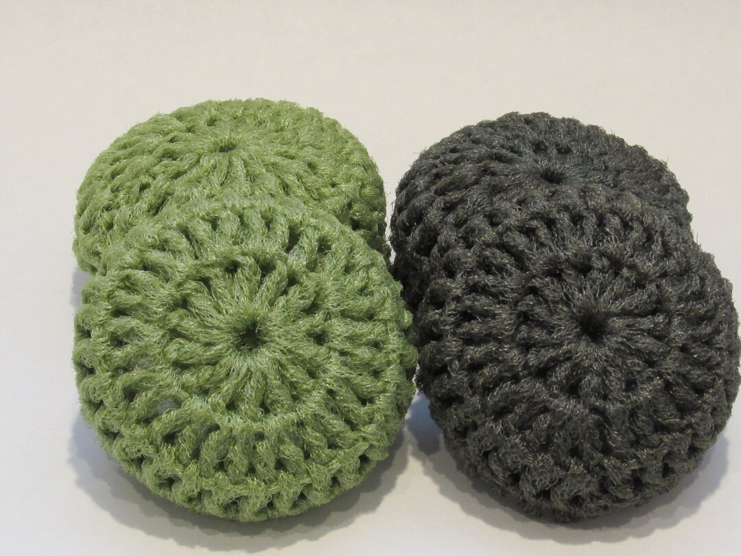 Kitchen Dish Scrubbies - 3 Light Olive Green and 3 Dark Olive Green ...