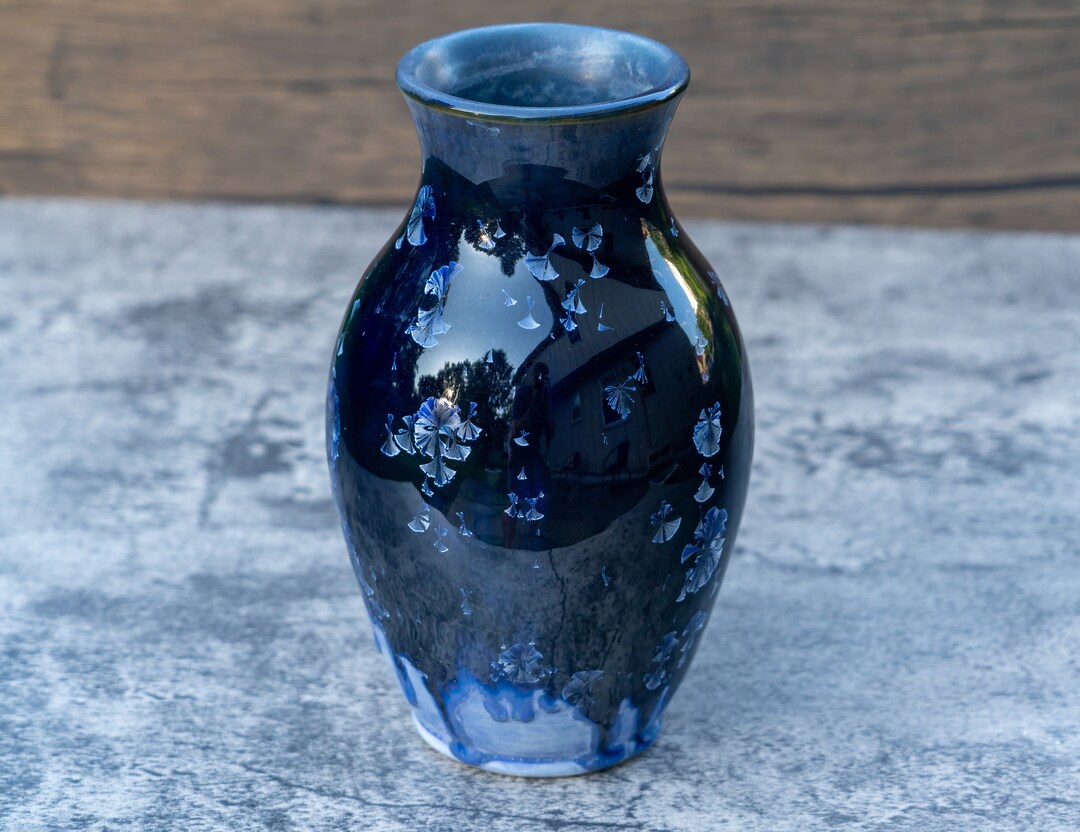Handcrafted Deep Blue Ceramic Vase Perfect for Home Decor - Etsy