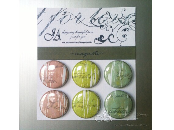 Items similar to Colourful Scripted Magnets on Etsy