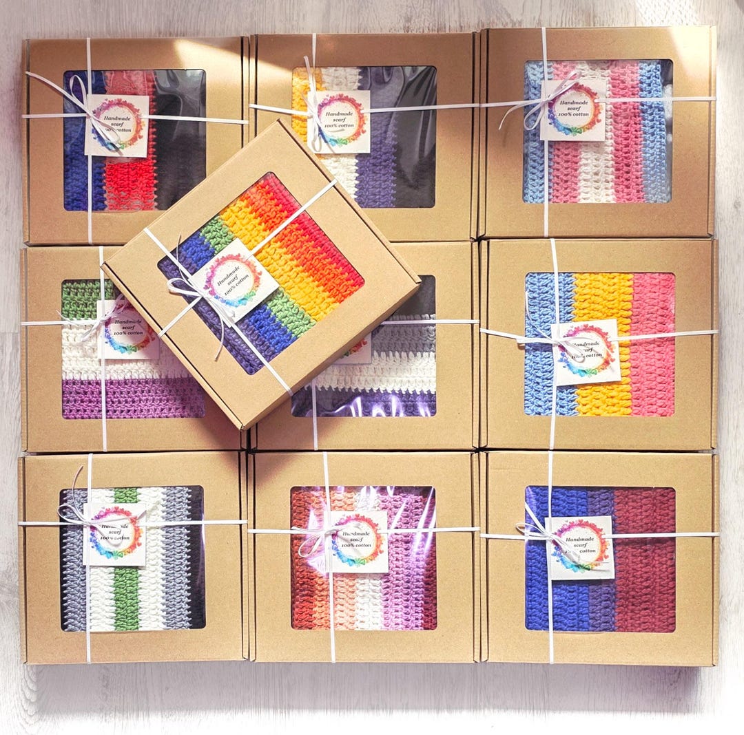 LGBTQ Gay Pride Crochet Scarf Queer Bi Lesbian Pride Clothing Rainbow ...