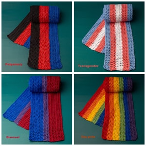 LGBTQ Gay Pride Crochet Scarf Queer Bi Lesbian Pride Clothing Rainbow ...