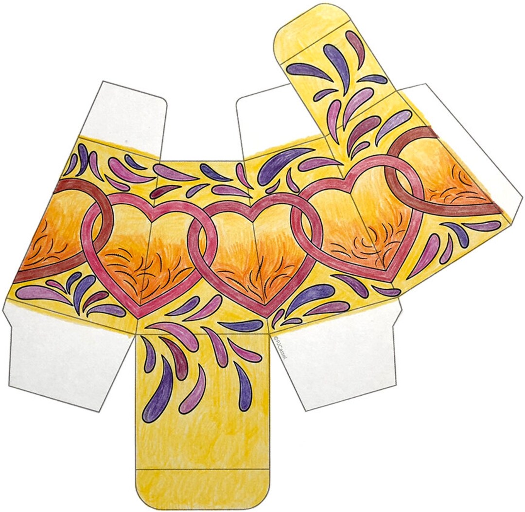 Coloring Pages: 2 Designs, Color, Cut Out and Assemble Boxes. - Etsy
