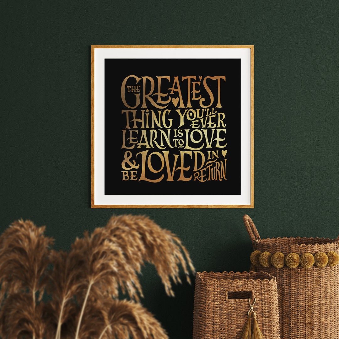 Greatest Love Moulin Rouge Quote Typography Art Print Gold / - Etsy