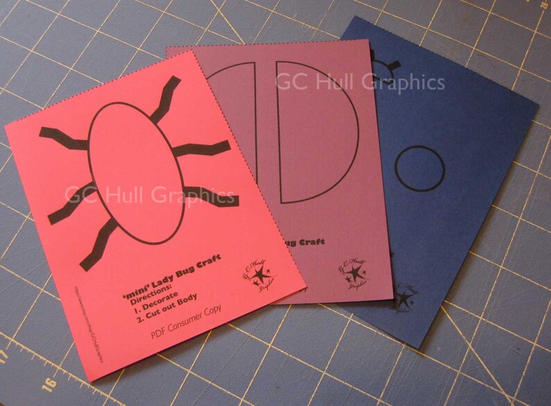Mini Lady Bug Craft PDF Template - Etsy