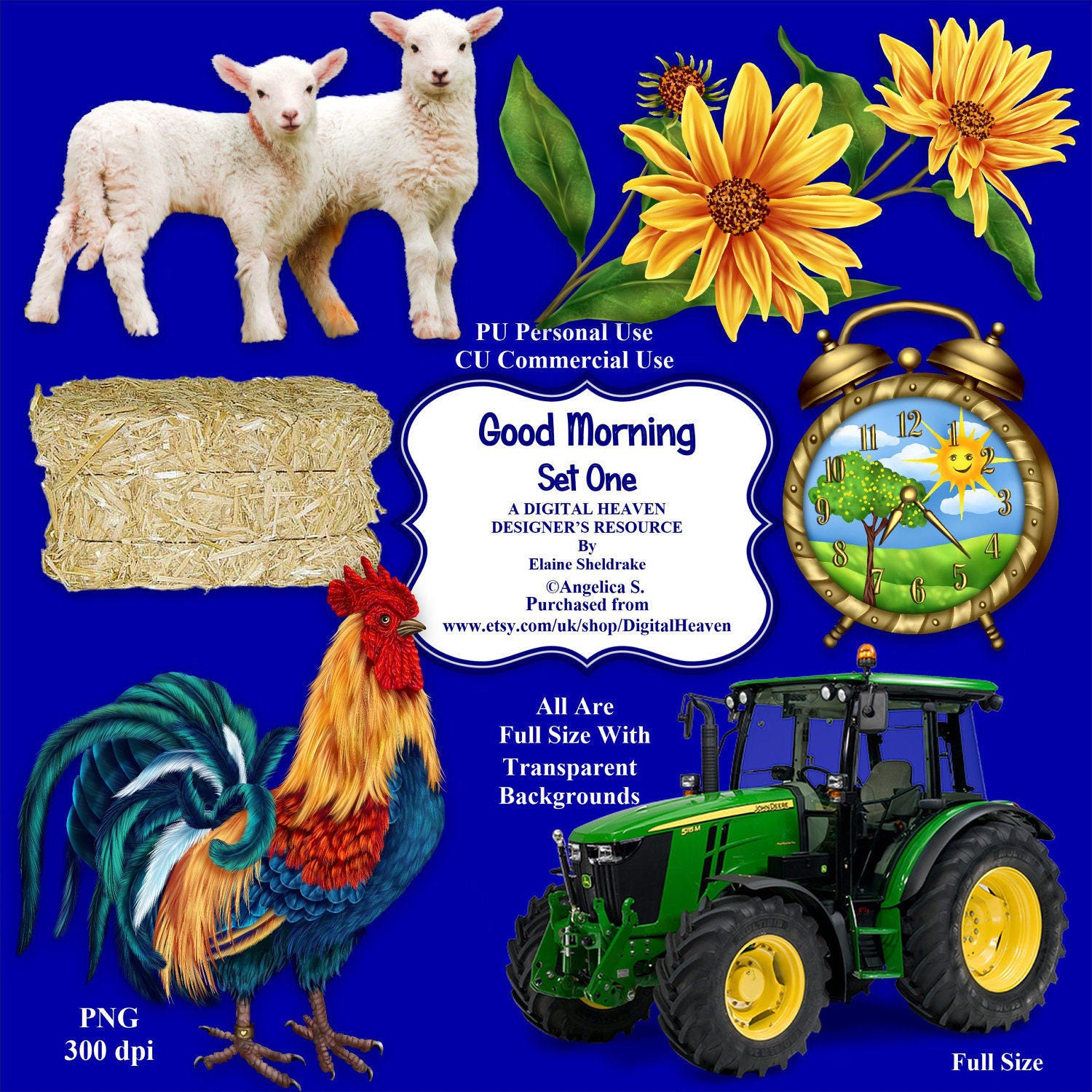 Good Morning on the Farm Clipart Set One Designer Resource - Etsy UK