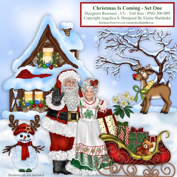 Christmas is Coming Clipart Set One Designers Resource - Etsy