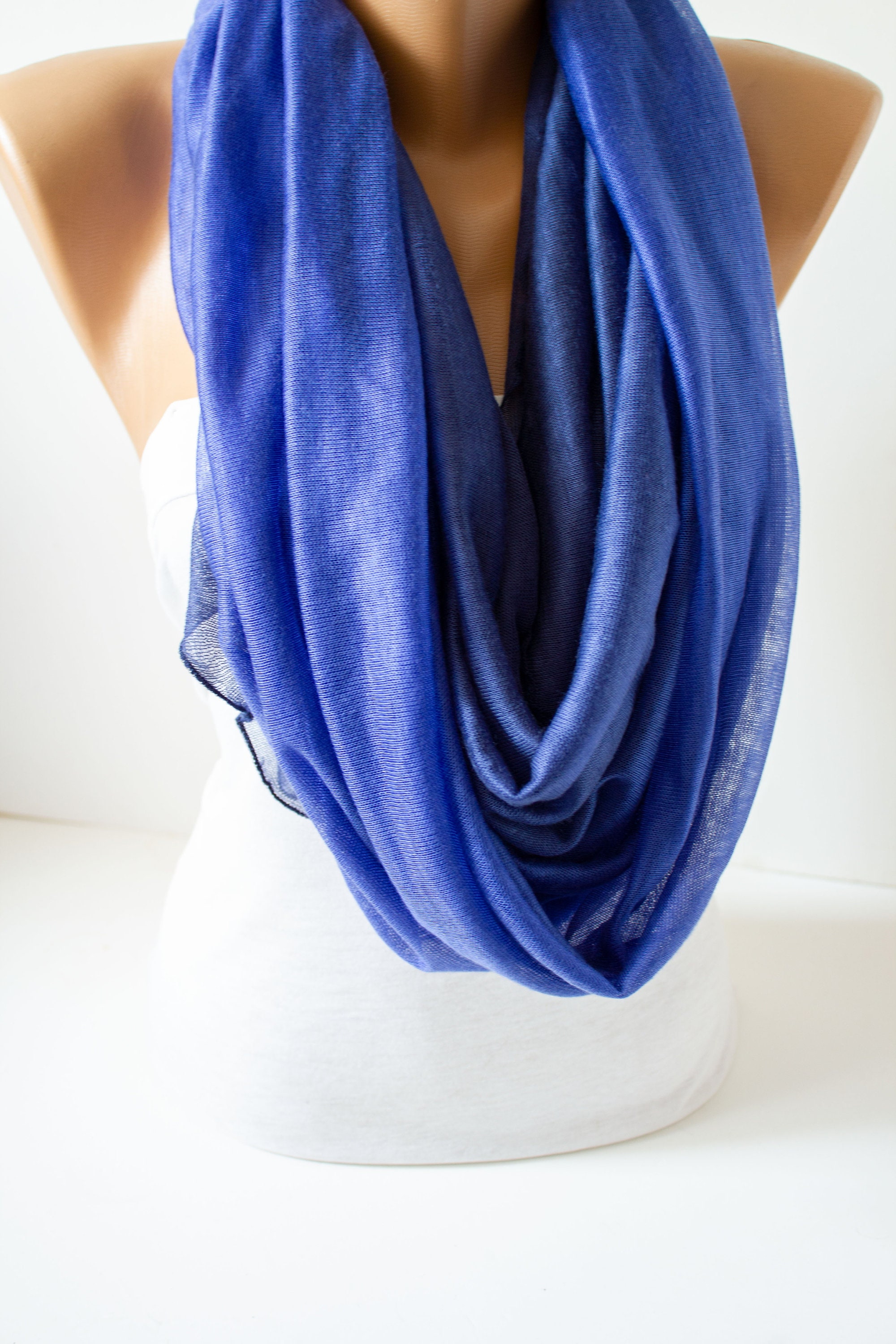 NUEVA bufanda azul marino Cowl, bufanda de tubo Indigo azul collar ...