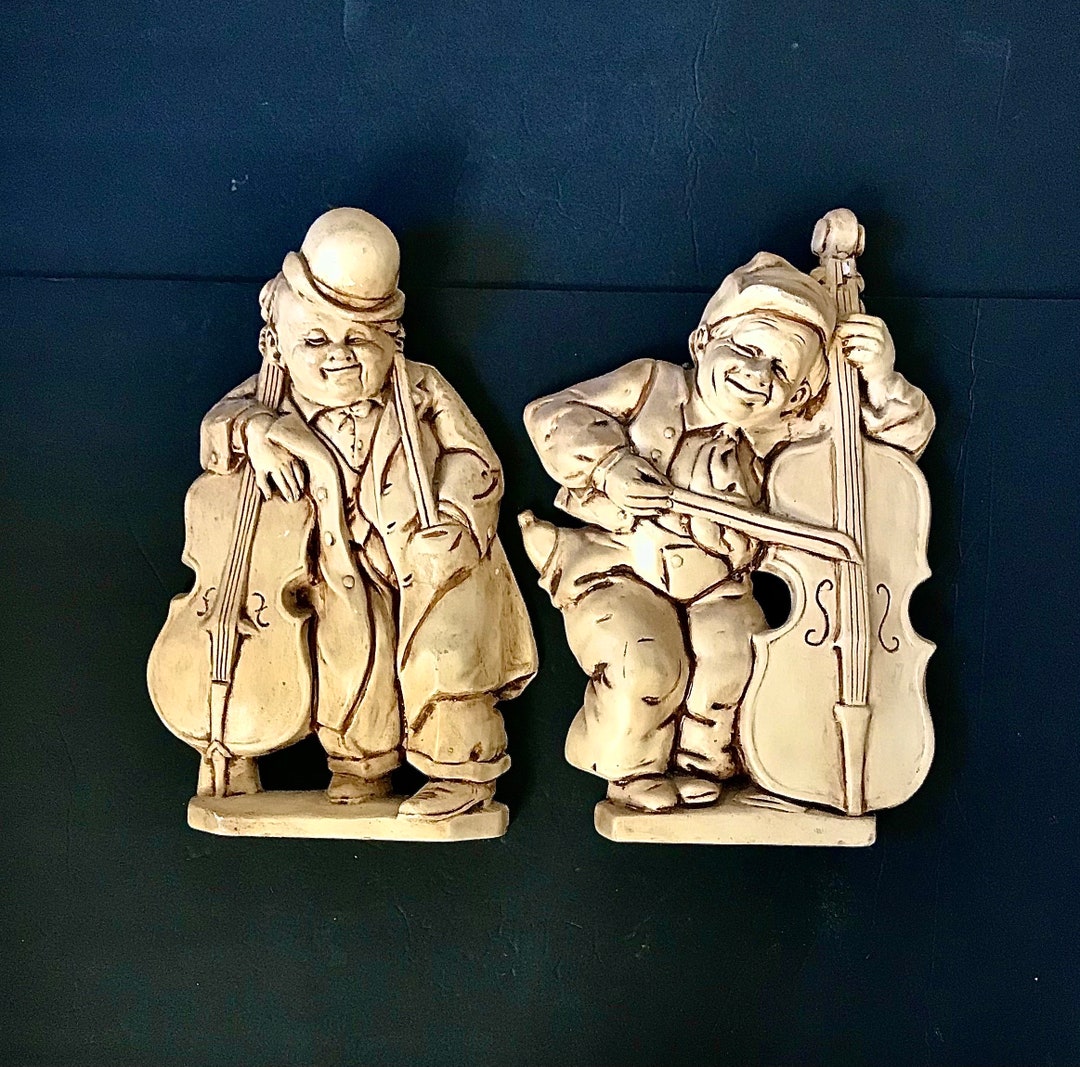 Vintage Musician Chalkware 13in Statues Wall Mount or Shelf - Etsy