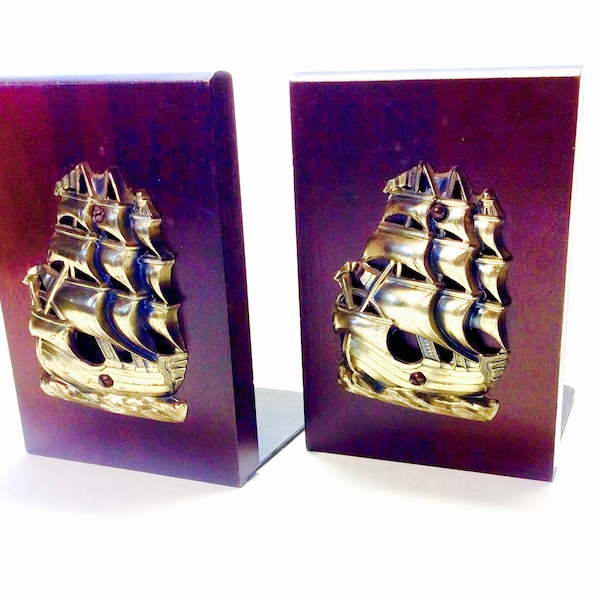 Brass Ship Bookends - Etsy