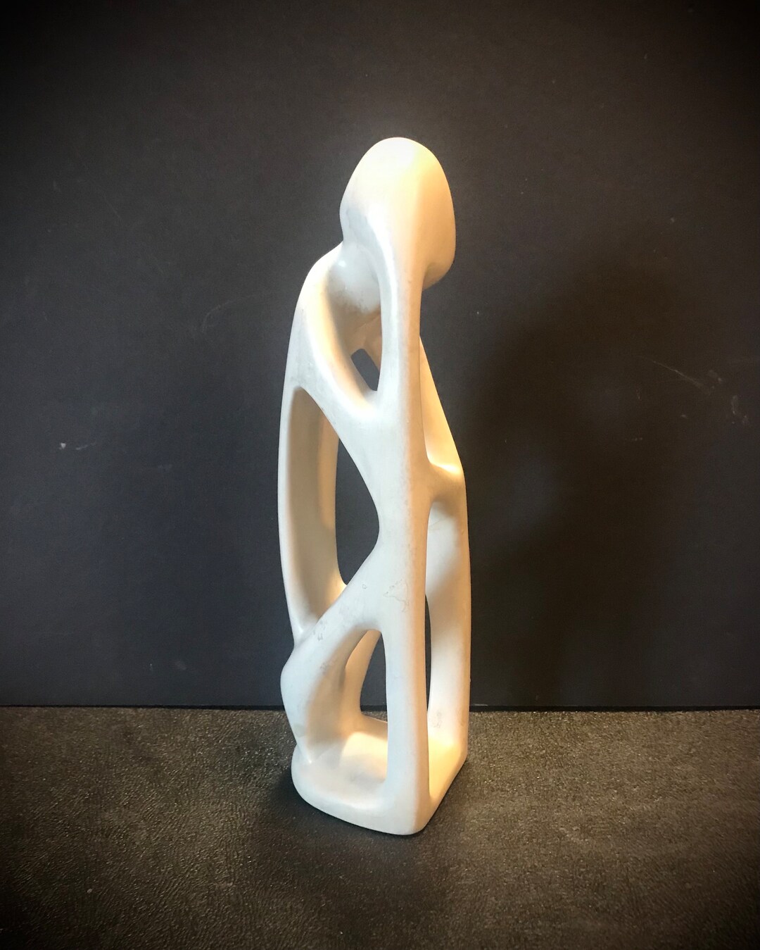 Carved Statue 10in Thinking Man Natural Soapstone Sculpture, Unisex Art ...