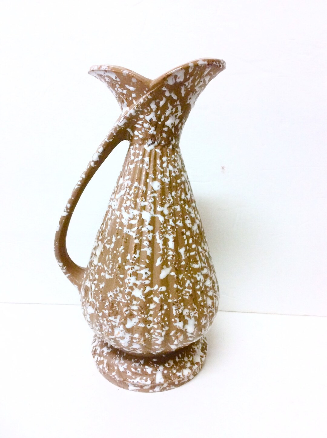 Modern Reduction Glaze 12in Pottery Pitcher Vase, Heavily Textured ...