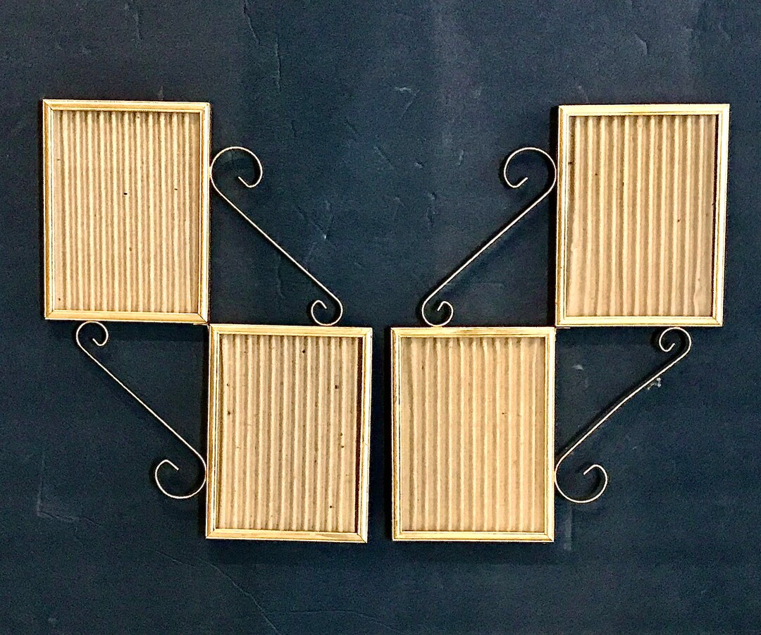 MCM Set of 2 5x7 Double Photo Frames Vintage Brass Tone Pair - Etsy