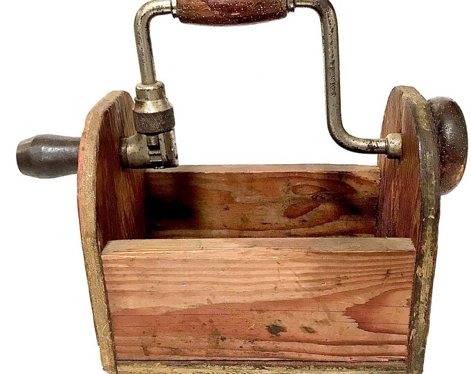 Antique Rustic Wood Carry-all Tool Box With Drill Handle 9x5 Farmhouse ...