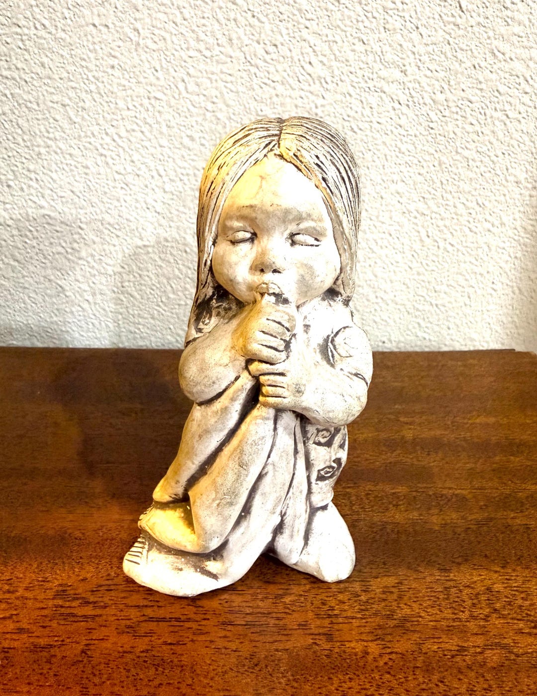 Vintage Tompin Girl in Pajamas Figurine Sucking Her Thumb and Holding ...