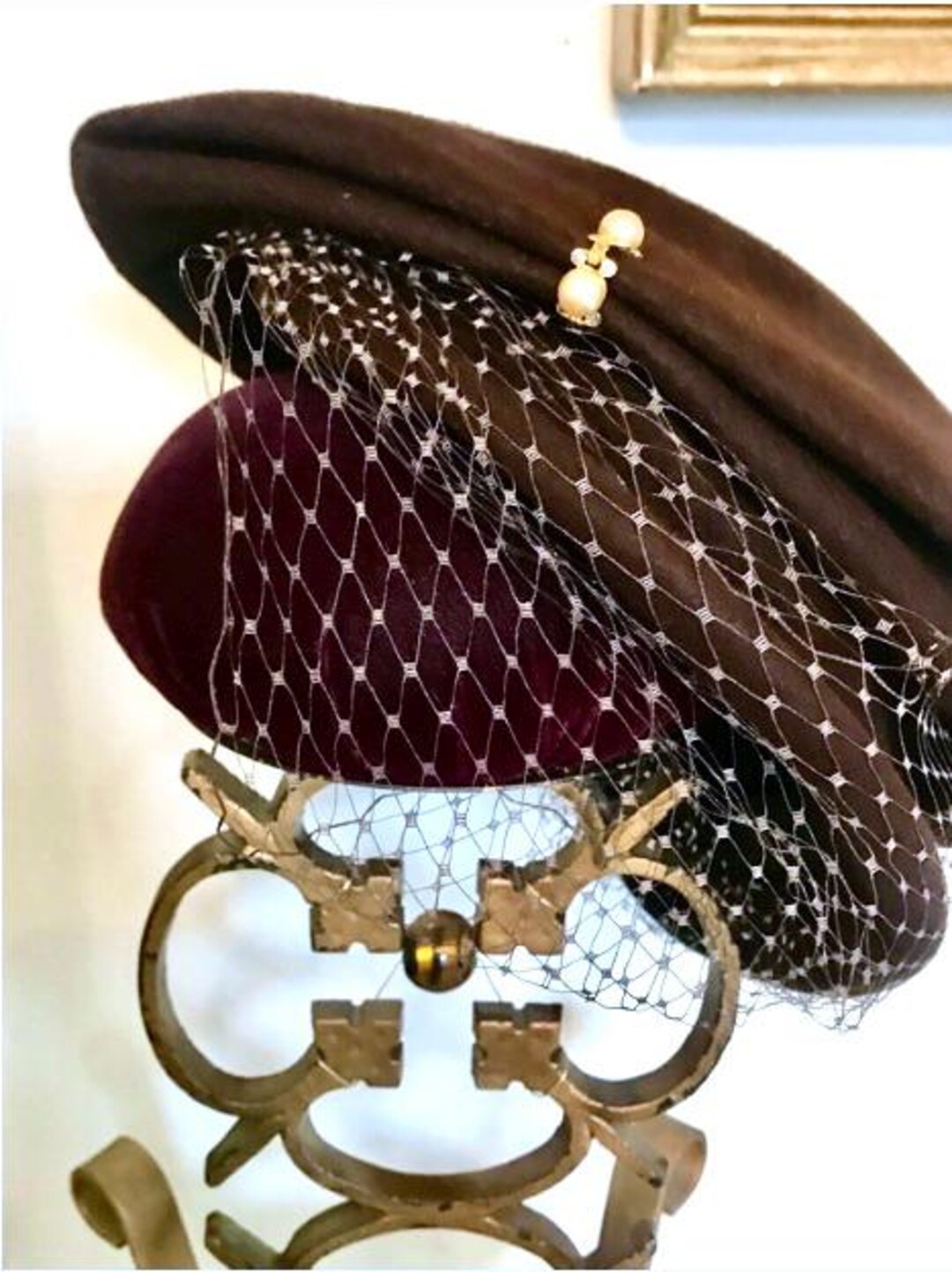 Up-cycled Hat Stand/wig Stand/pincushion 14 Tall, Repurposed Handmade ...