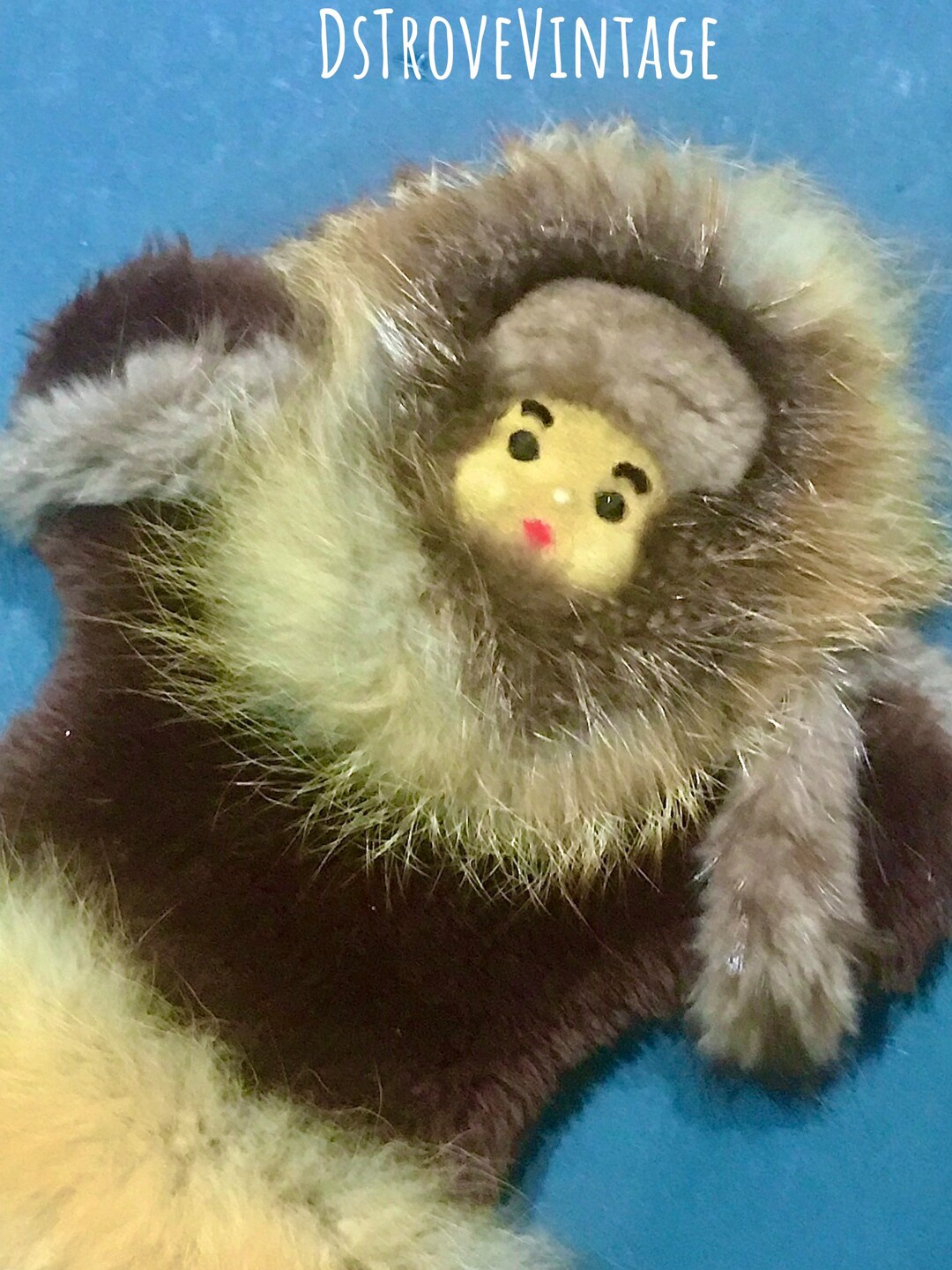 Vintage Doll Hand Puppet Real Fur Trim Alaskan Inuit Native Puppet Doll ...