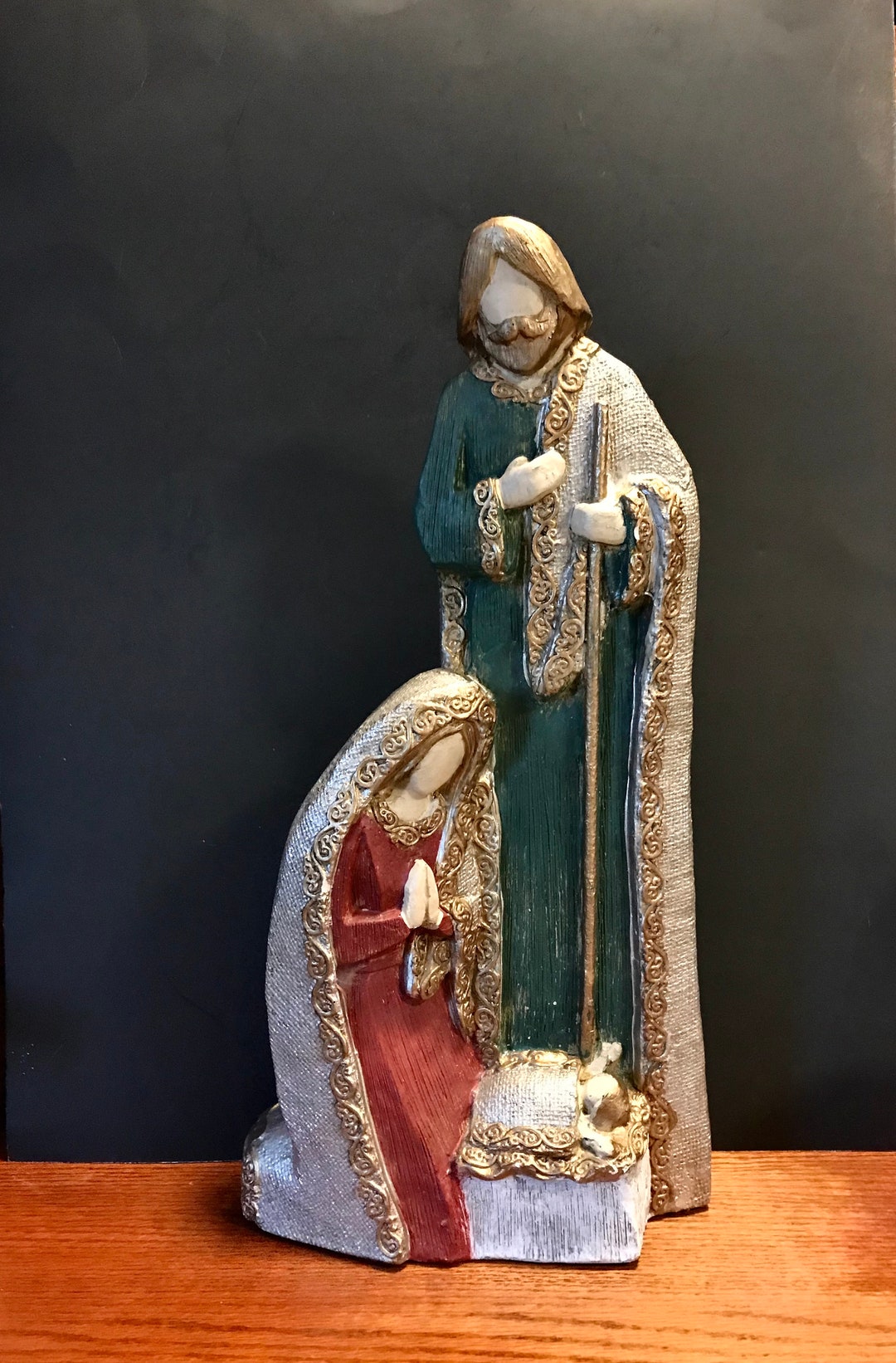 Vintage Tall Nativity Statue With Jesus Mary and Joseph 21x10, Faceless ...