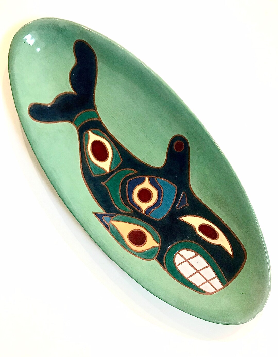 Vintage Orca 18” Platter Crow Valley Pottery Terra Cotta, Signed Native ...