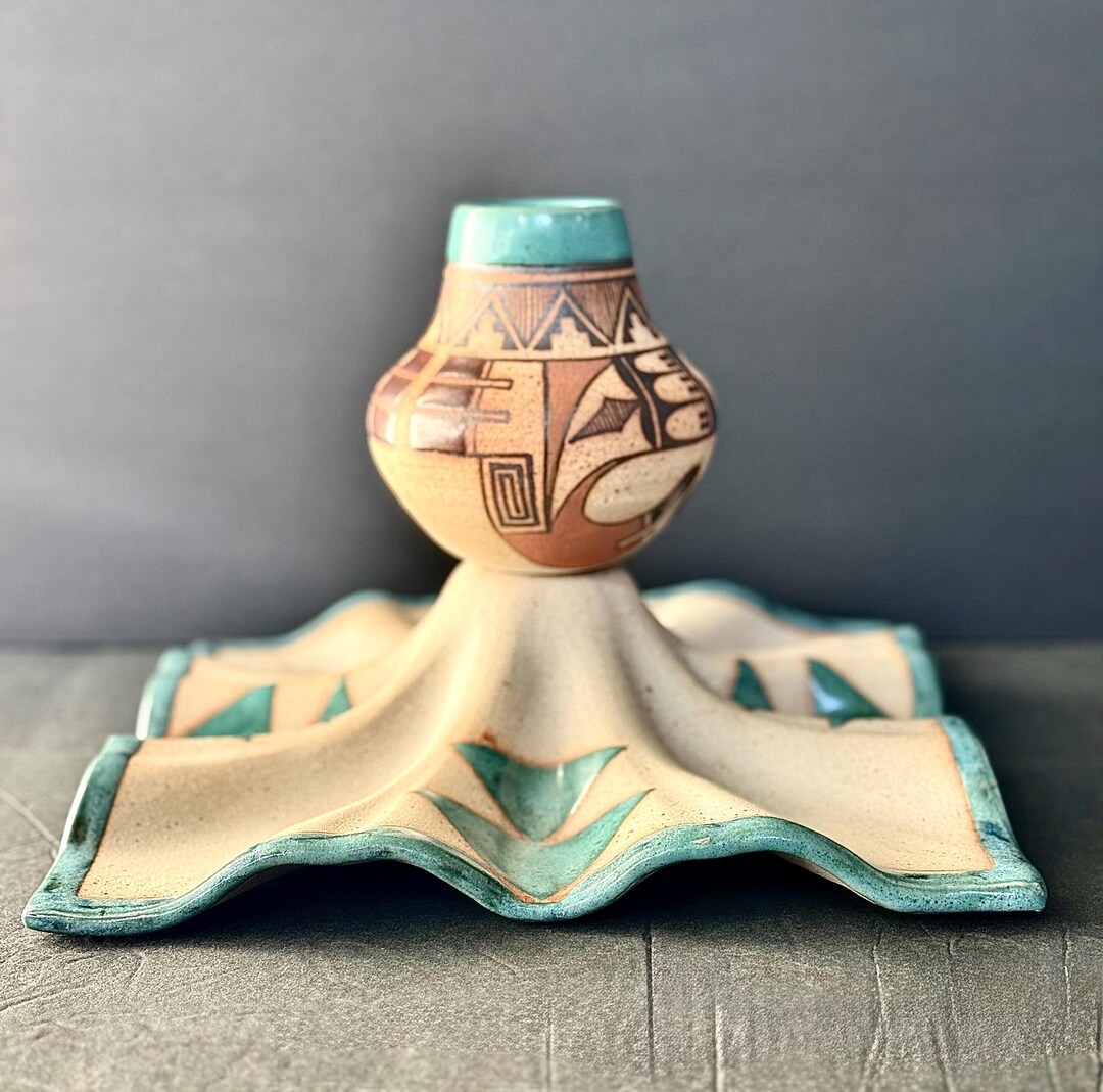 Vintage TL Slonaker Navajo Pottery Vase, Signed Native American ...