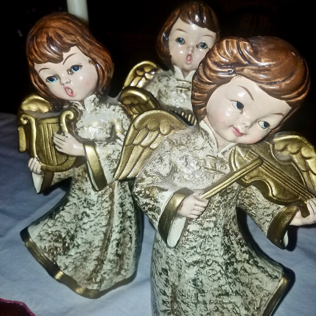 Retro CHRISTMAS ANGELS Paper Mache 1960s 9 Set of 3 - Etsy