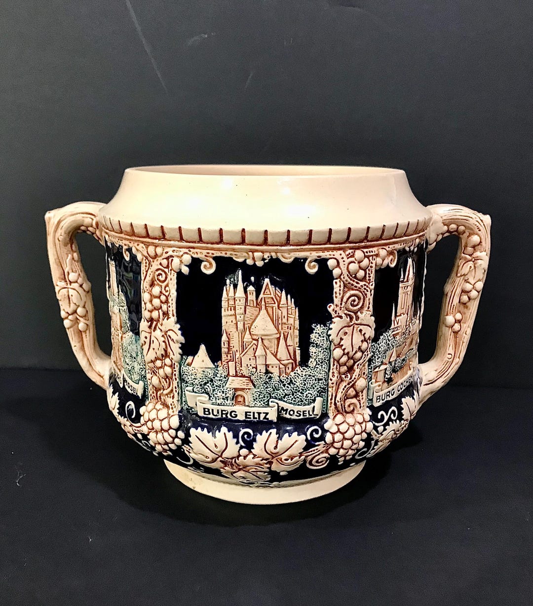 Large Marzi & Remy German Castles Punch Bowl Double Handle German STEIN ...