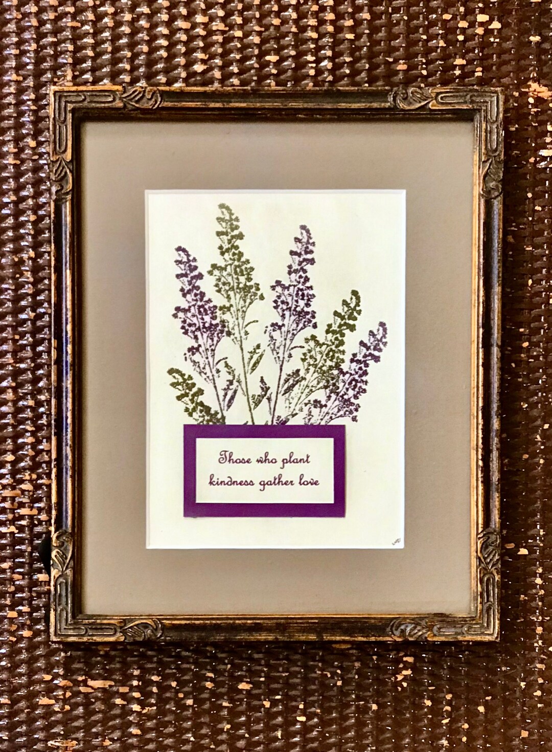 Hand-painted "kindness" Poem and Lavender Bouquet in Antique Carved ...