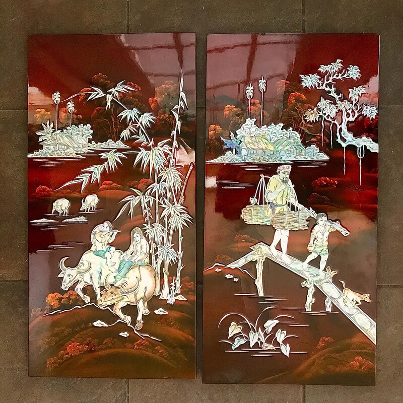 Oriental Lacquer Panels - Etsy