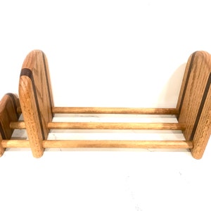 Marquetry Sliding Bookends, Modern Danish Design Solid Oak and Mixed ...