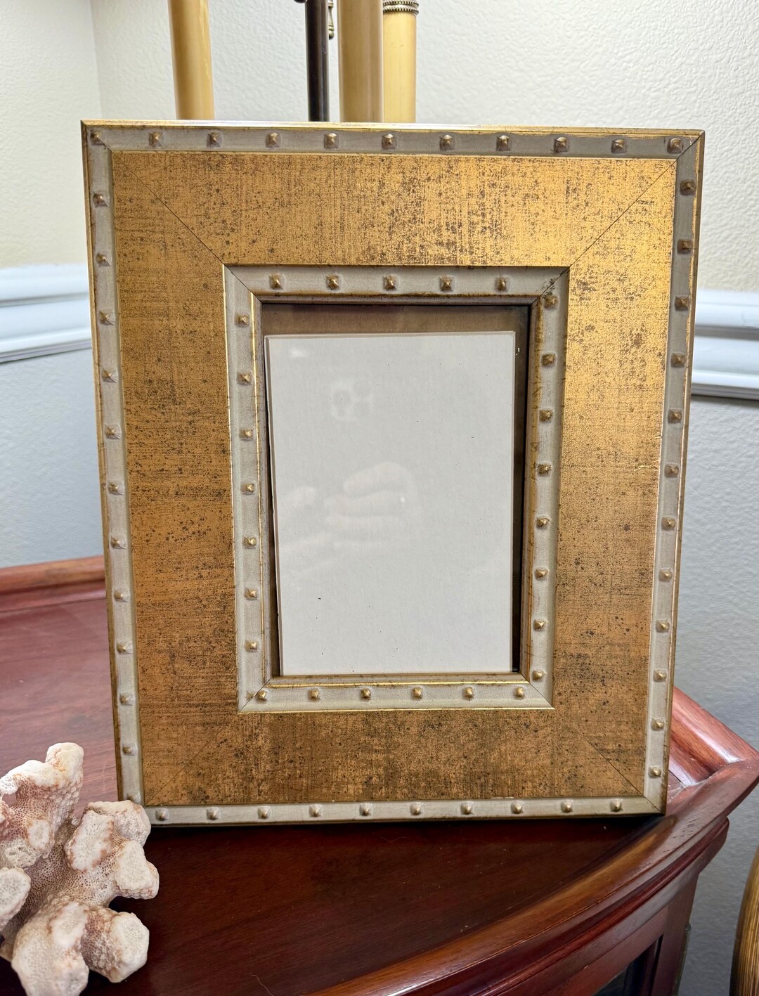 Vintage Martin Aborn Carved Wood Frame, Gilt Metallic With Raised ...
