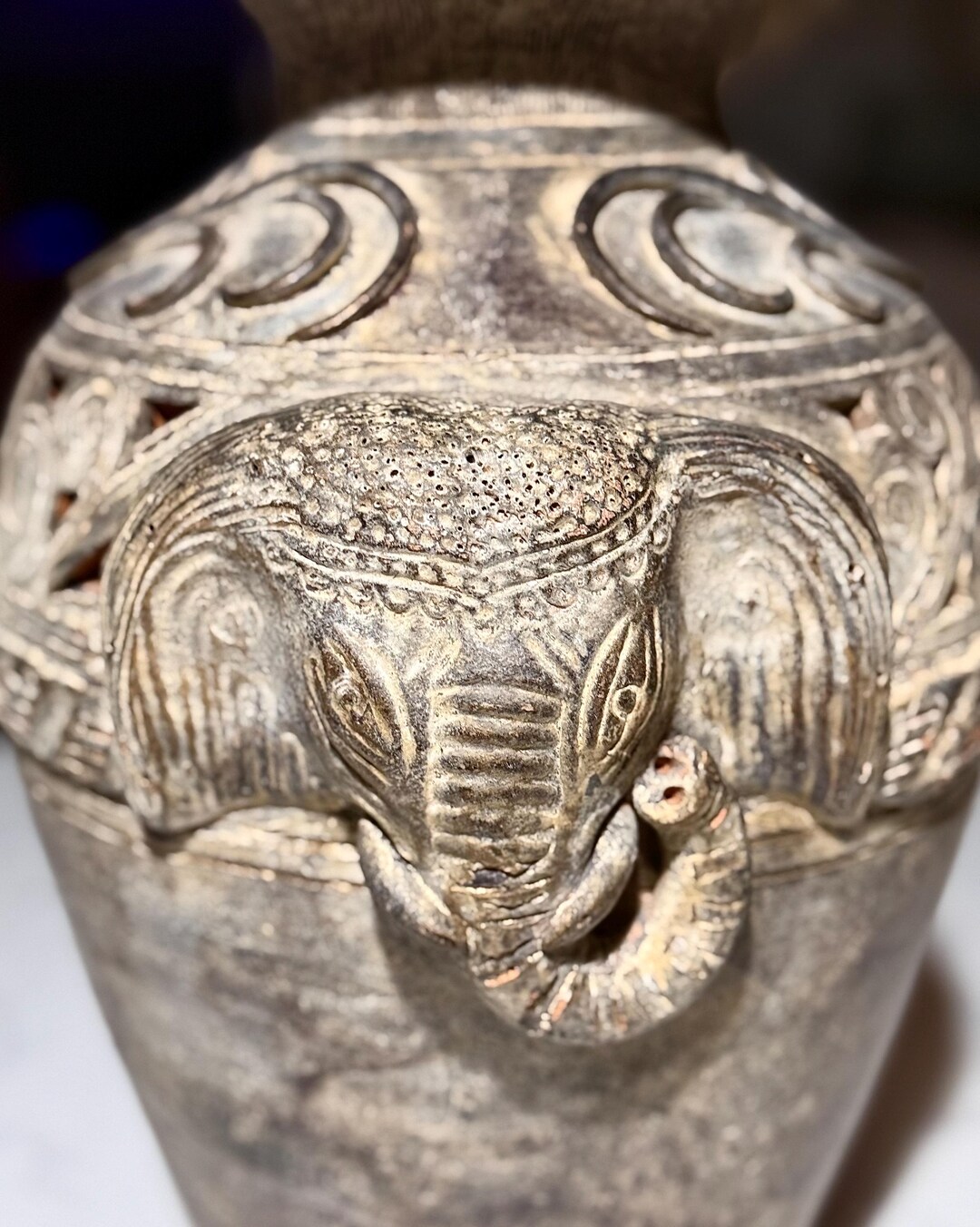 Vintage Indonesian Terracotta Vase 14 With Elephant Heads Handles ...