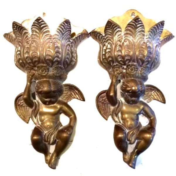 Pair Cherub Wall Sconces - Etsy