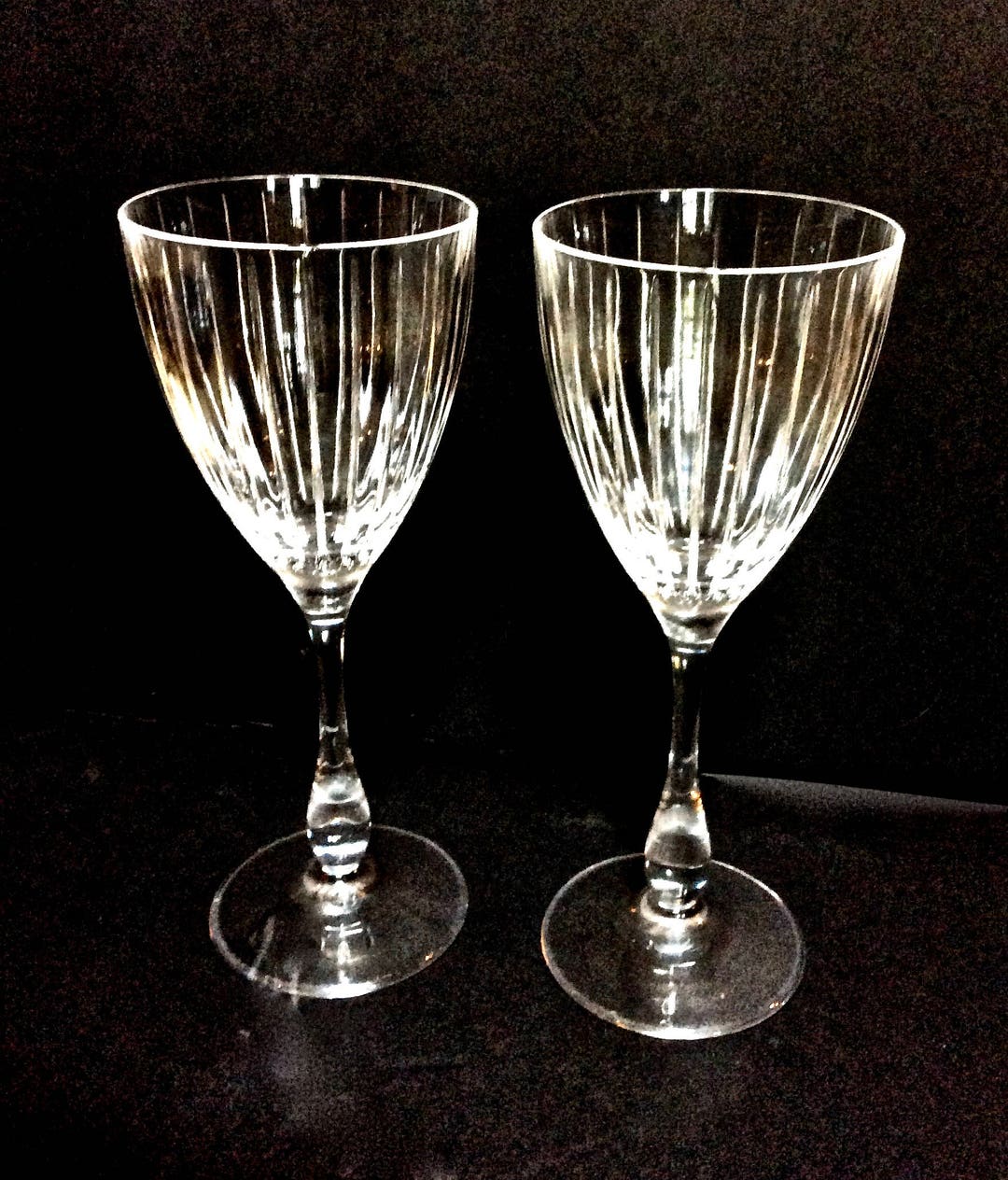 Royal Crystal Solaris Wine Goblets Set of 2 Exquisite Clear Cut to ...