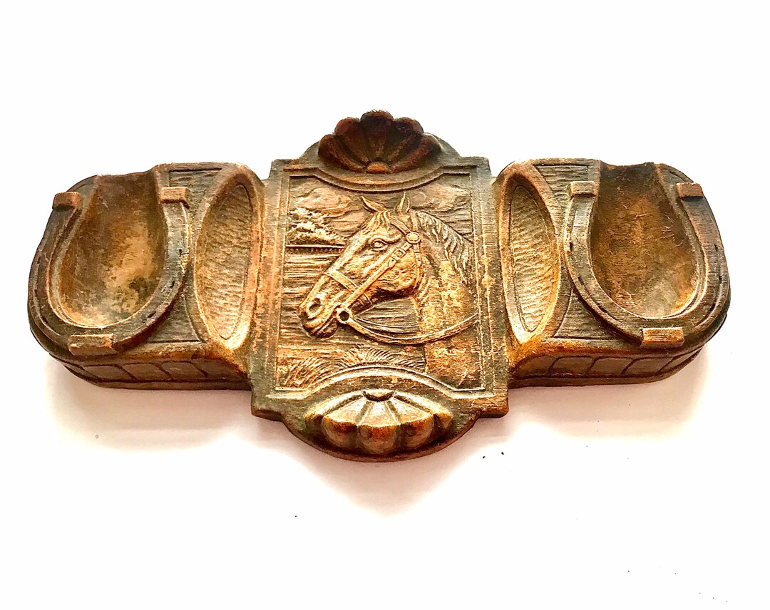 Vintage Pipe Stand SYROCOWOOD HORSE Themed Made in USA, Mid Century ...