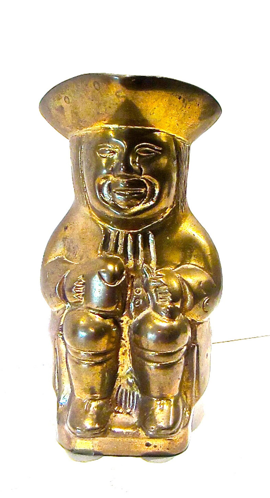 Vintage Brass Toby Mug Vase, Eclectic Boho Decor - Etsy