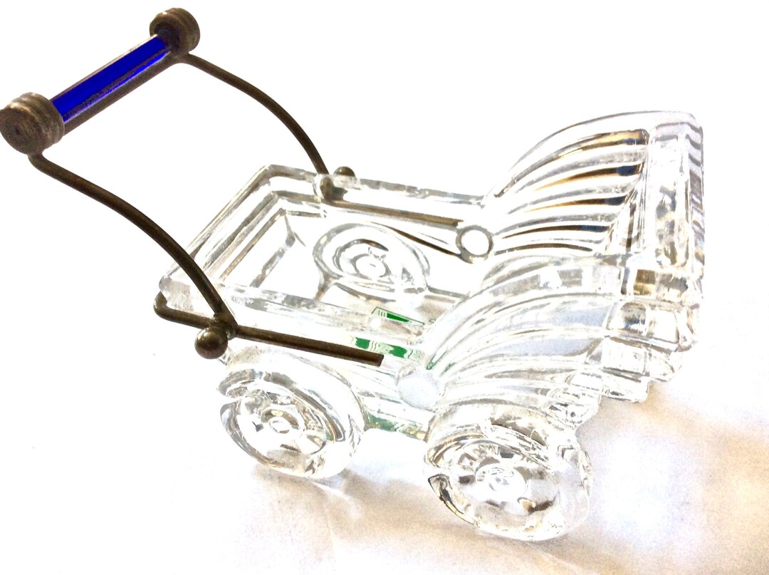 Italian Crystal Baby Carriage by Kristal Color With Cobalt Blue Murano ...