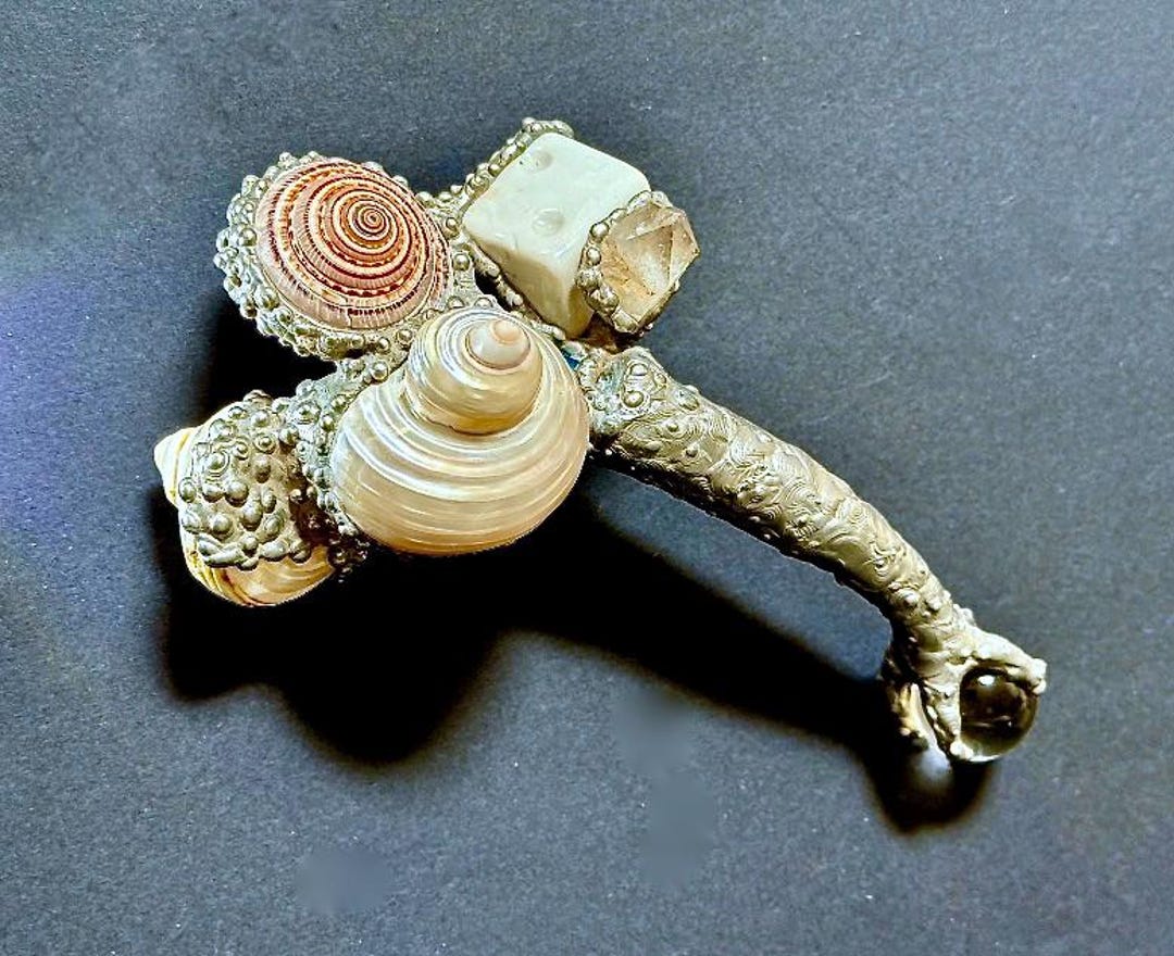 Dragon Claw Sculpture With Crystal Ball, Shells & Porcelain Die, A Work ...