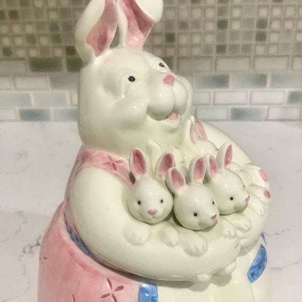 Fitz and Floyd Rabbit Cookie Jar - Etsy