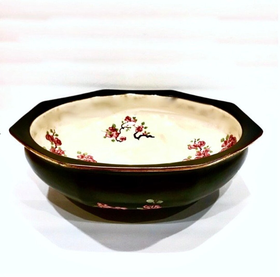 Antique Carlton Ware Bowl 16" Hand-painted Floral Porcelain Centerpiece ...