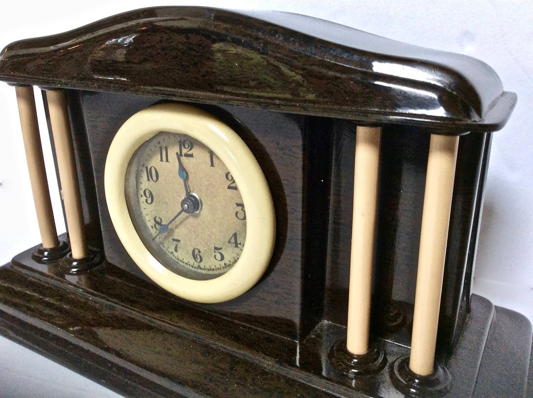 Vintage Lux Wind up Clock Celluloid and Metal Pantheon Style - Etsy